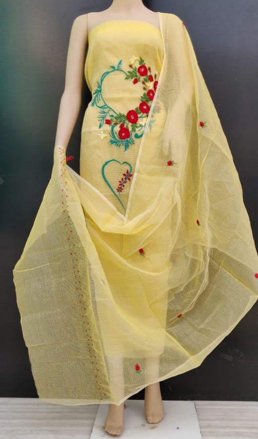 Yellow Floral Embroidery Suits – kotadoriaworld.in
